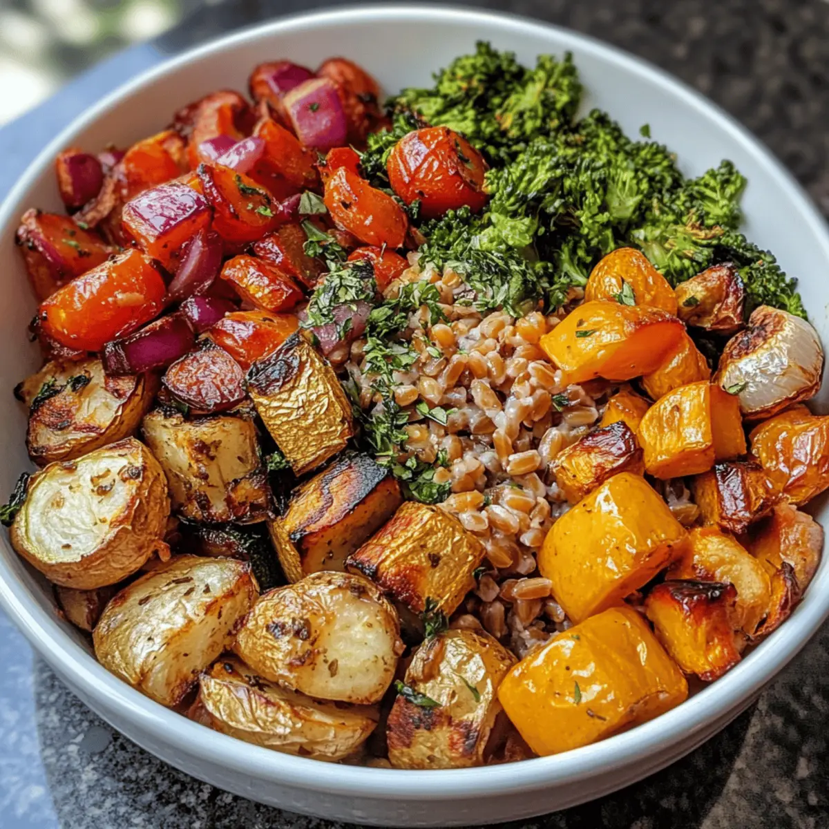 Ultimate Delicious Roasted Veggie Farro Bowl for an Energy Boost